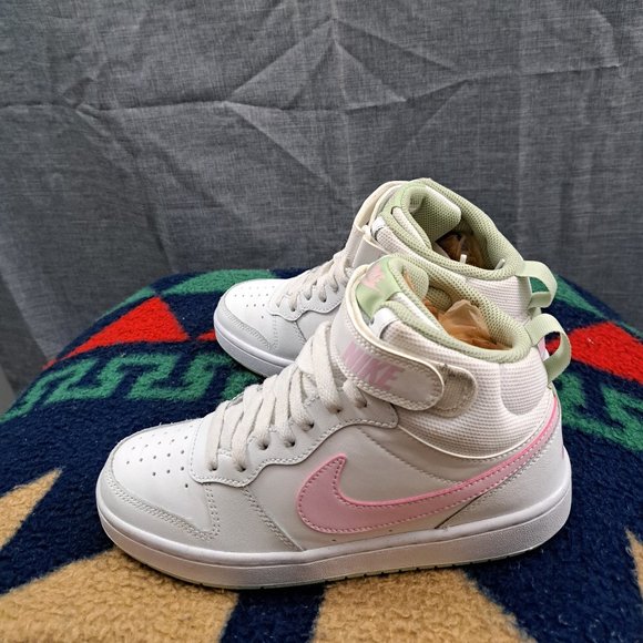 Nike | Shoes | Youth Sz 55 Nike Court Borough Mid 2 Gs Whitepink Cd7782 ...